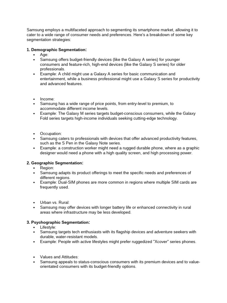 Samsung Employs A Multifaceted Approach To Segmenting Its Smartphone ...