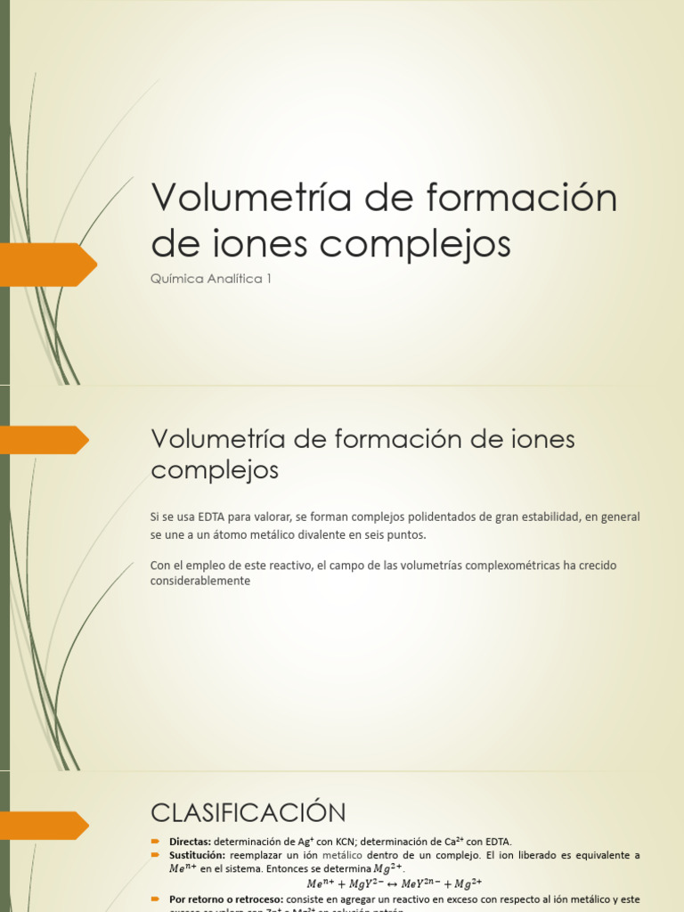 Volumetría de Formación de Iones Complejos | PDF | Valoración | Química