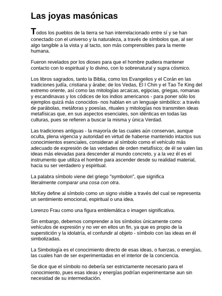 Significado de las joyas masónicas | PDF | Masonería | Los símbolos