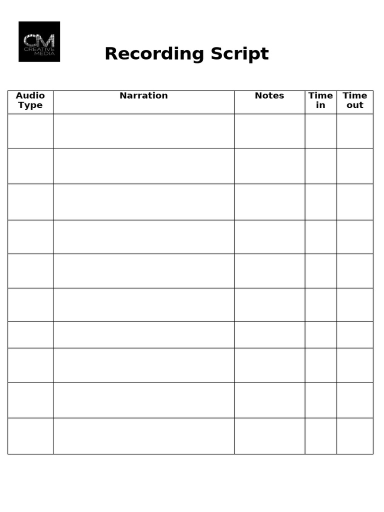 Recording Script Template | PDF