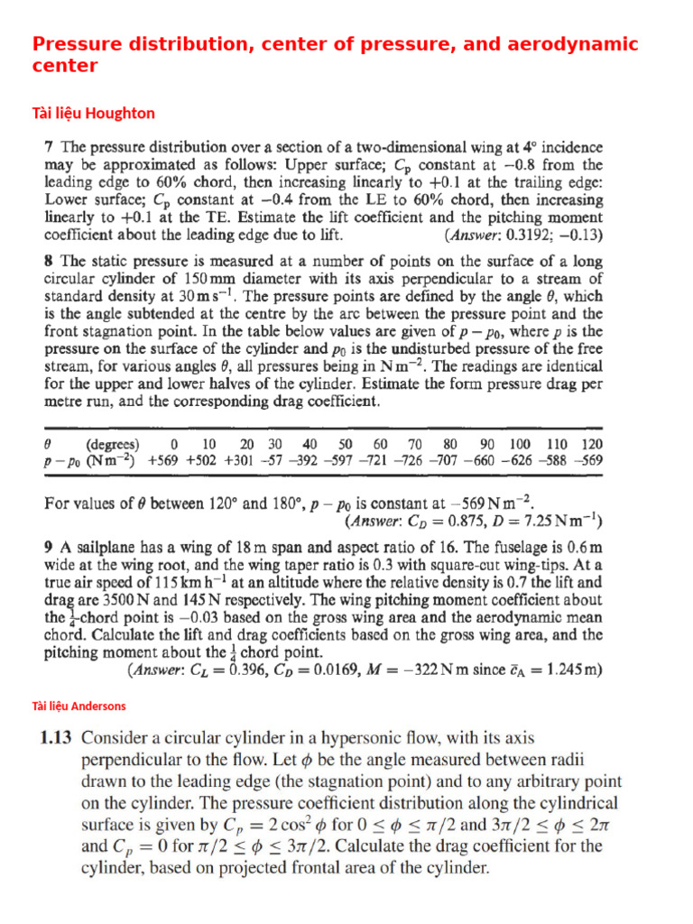 BT_Topic 2_Pressure Distribution, Center of Pressure, And Aerodynamic Center (2) | PDF