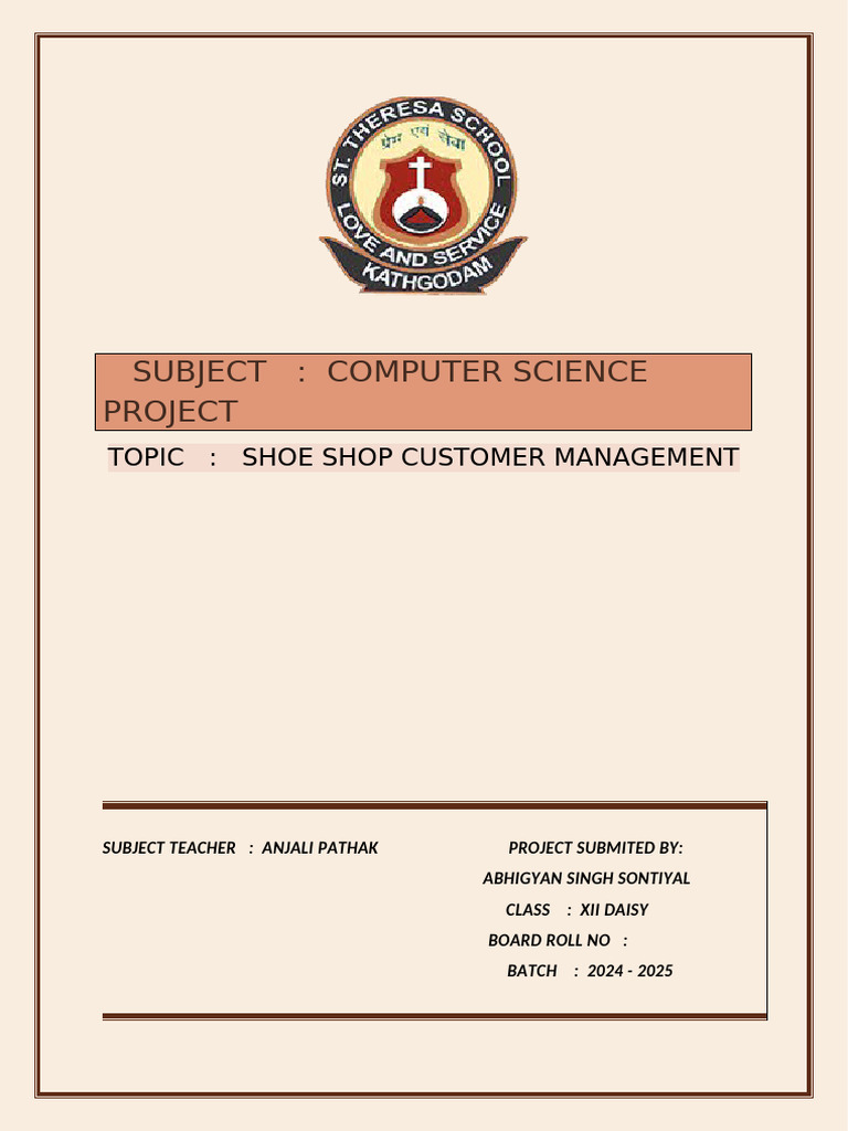 Computer Science Project | PDF | Filename | Receipt