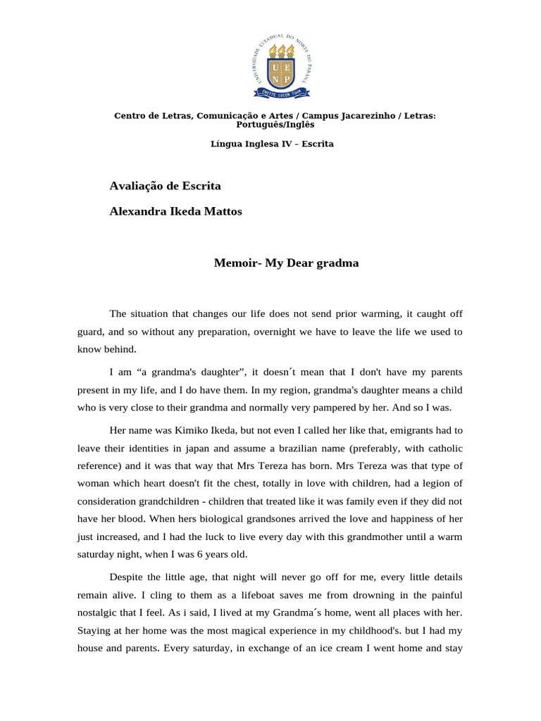 Alexandra Ikeda Mattos - memoir | PDF