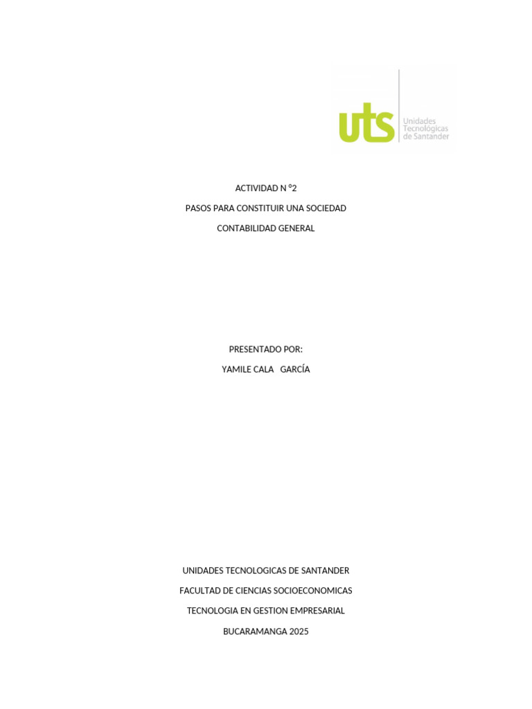 Actividad #2 - Foro "Pasos para Constituir Una Sociedad" (Individual) . | PDF | Plan de negocios ...