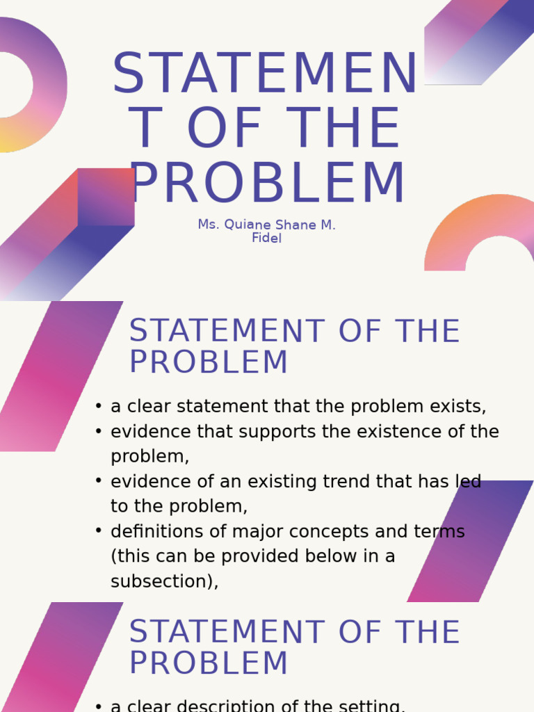 Statement of The Problem Significance of The Study | PDF | Learning ...