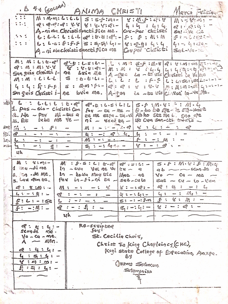 Anima Christi Latin Communion | PDF