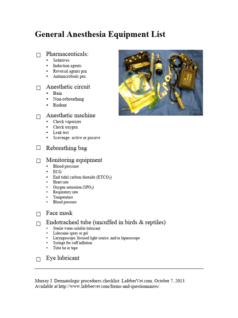 Anesthesia Checklist Reduced File Size | PDF