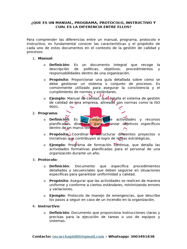 Manual Programa Protocolo Instructivo | PDF | Organización internacional para la estandarización ...