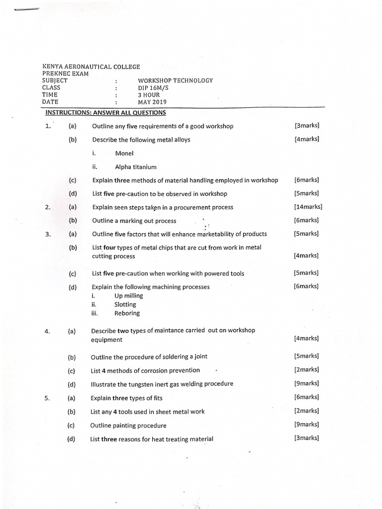 Workshop Revision Papers | PDF