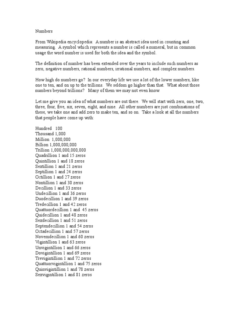 Numbers and How High They Go | PDF | Numbers | Encodings