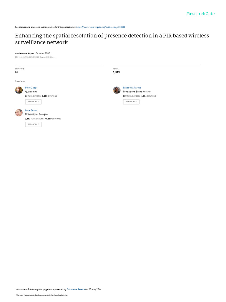 Enhancing The Spatial Resolution of Presence Detection in A PIR Based Wirelesszappi07 | PDF ...