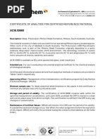 OREAS 503 Certificate of Analysis | PDF | Minerals | Chemical Elements