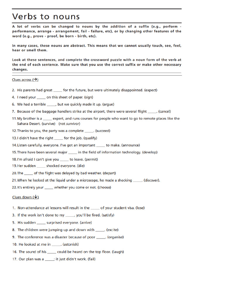 From Verb to Noun | PDF