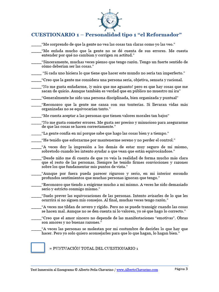 Test de Personalidad | PDF | Amor | Eneagrama de la personalidad