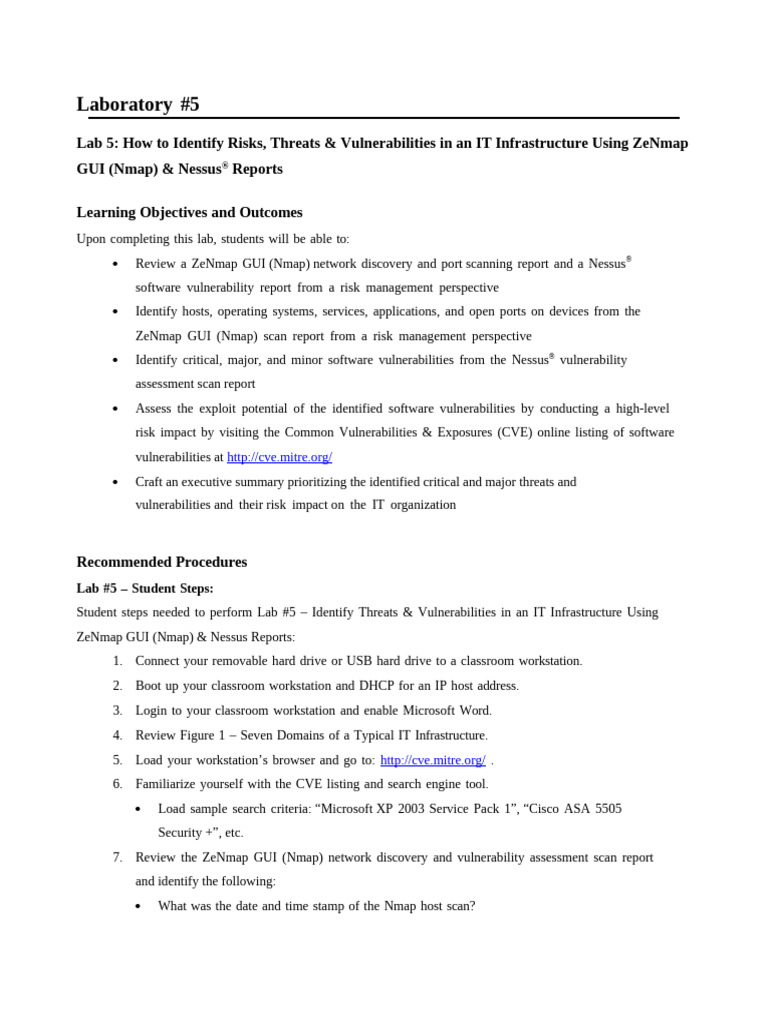 Lab_5_Identifiying_Threats_Vulnerabilities_and_exploits | PDF | Computing | Computer Science