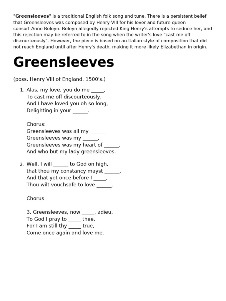 Greensleeves | PDF