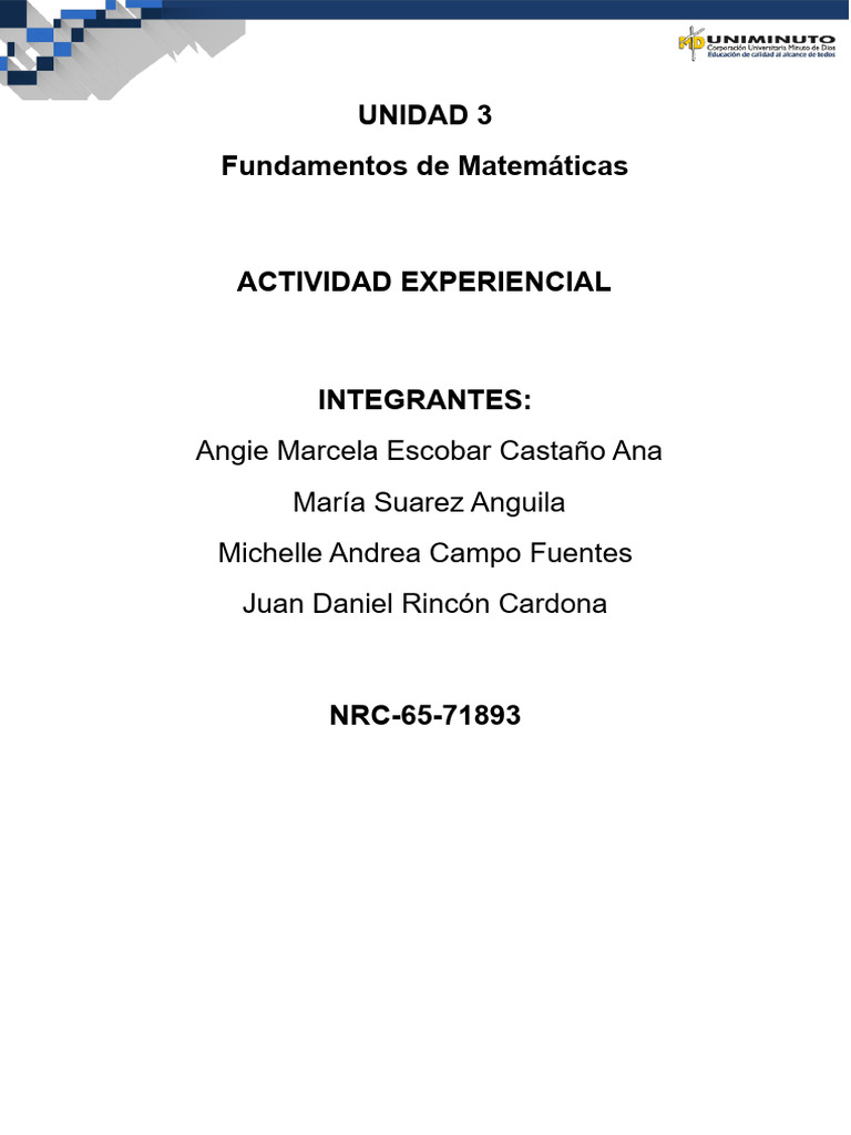 Act. Experiencial-U3 | PDF