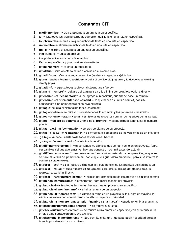 Comandos GIT | PDF | Git (software)