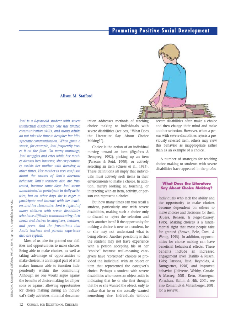 Stafford - Choice Making - Intellectual Disabilities - Fazer Escolhas ...