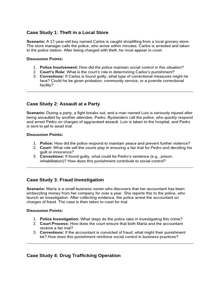 Cases Studies - Criminal system | PDF | Police | Crimes