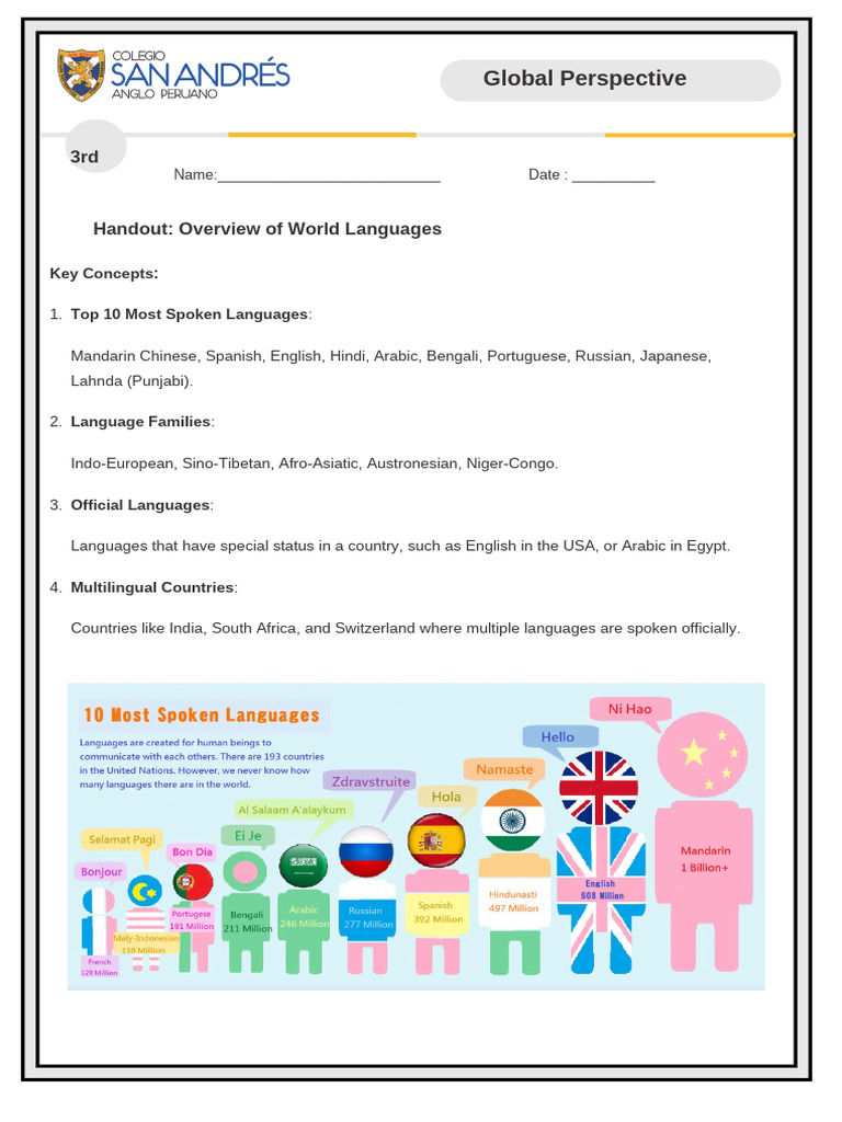 Handout - Overview of World Languages | PDF