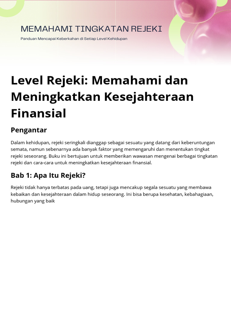 Level Rejeki Memahami Dan Meningkatkan Kesejahteraan Finansial - 20250226 - 084759 - 0000 | PDF