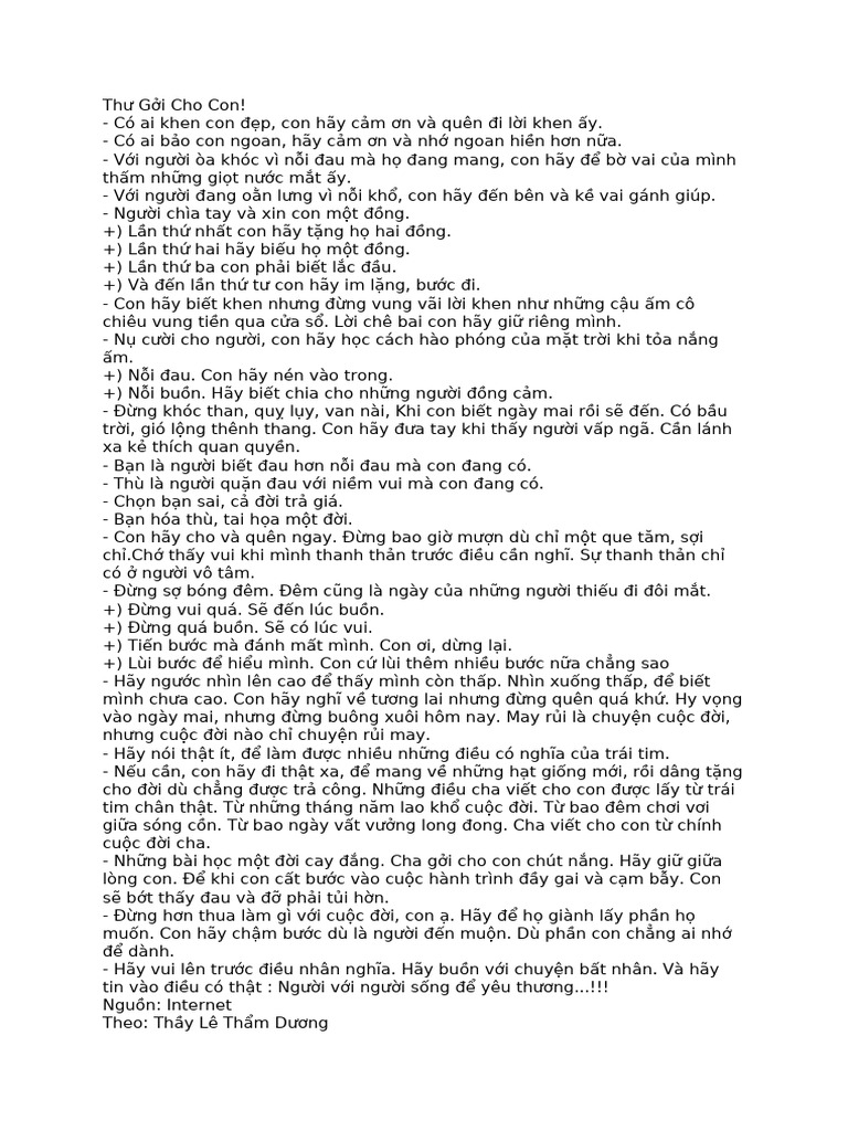 Thu Gui Cho Con | PDF