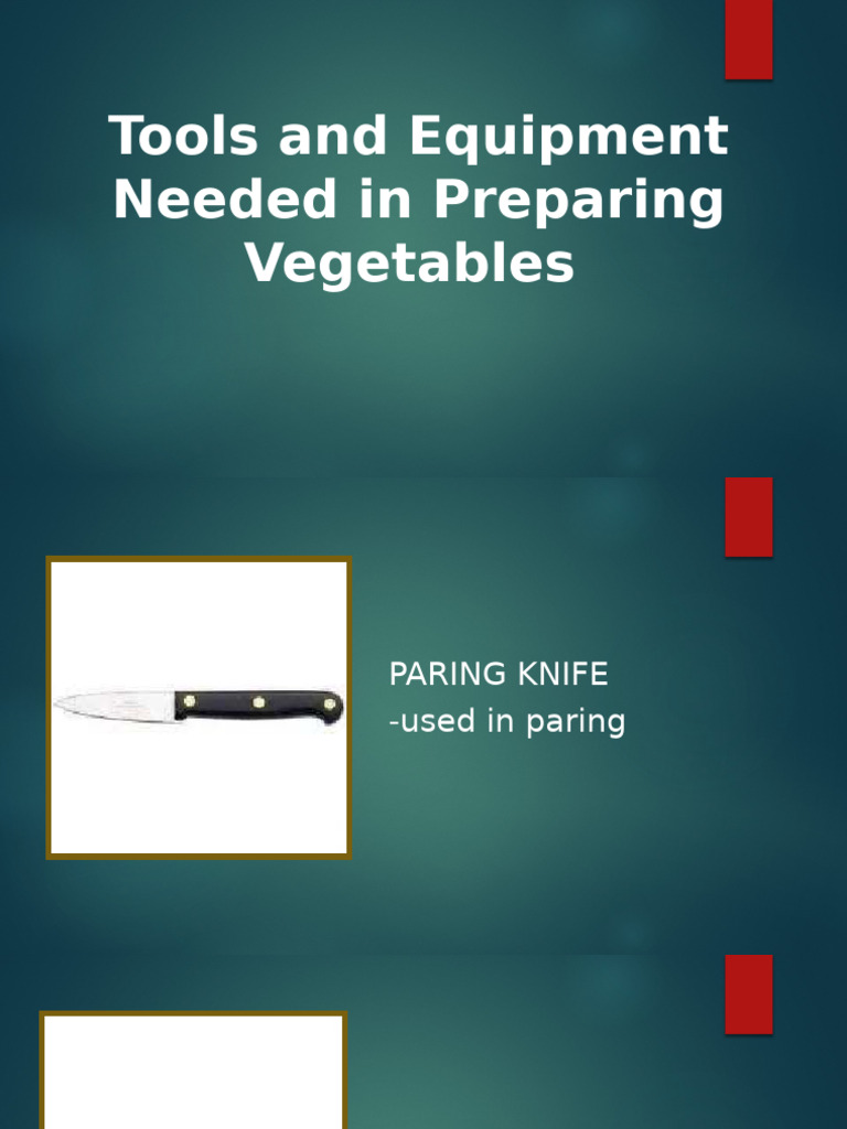 Essential Tools for Vegetable Prep | PDF | Vegetables | Carbohydrates