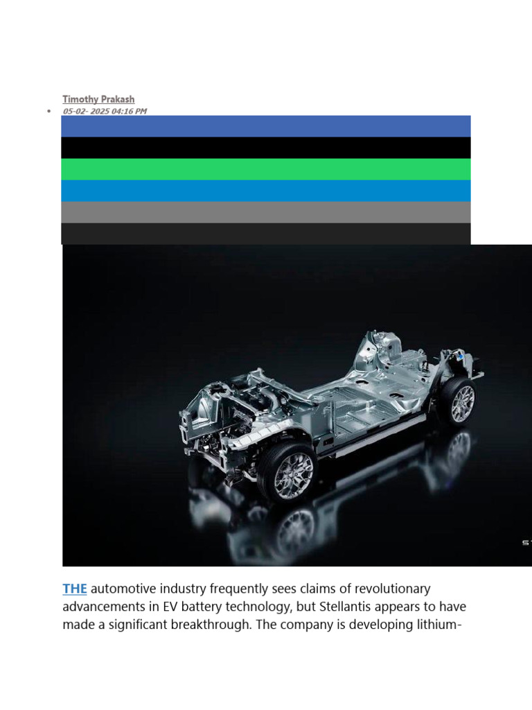 Stellantis Makes Breakthrough in Lithium | PDF | Lithium Ion Battery ...