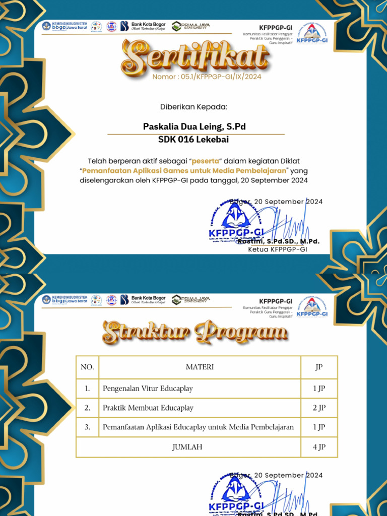 Paskalia Dua Leing, S.pd-Sertifikat | PDF