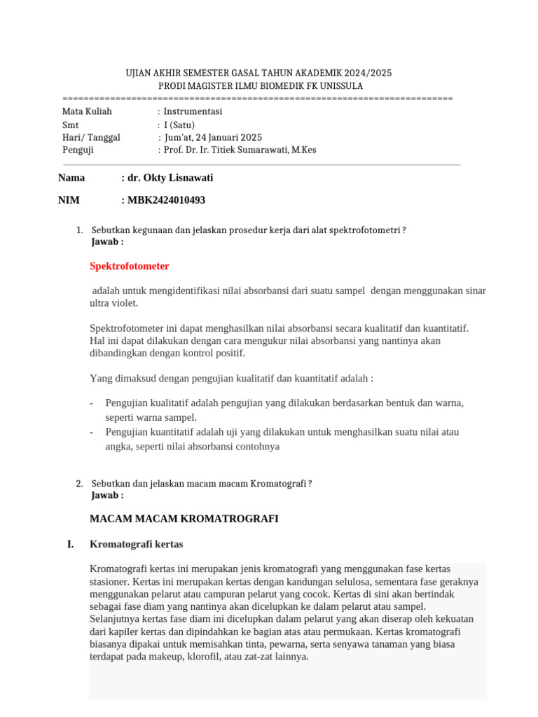 Uas Instument Prof. Titik | PDF