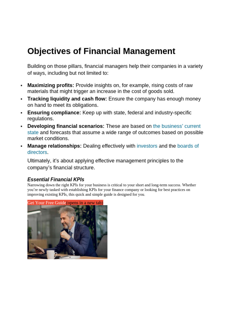 Goals of Financial Management - 3 | PDF