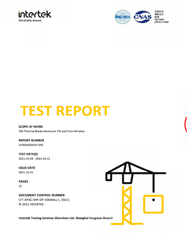 NZS 4211 - Thermal Break Aluminum Window Testing Report | PDF