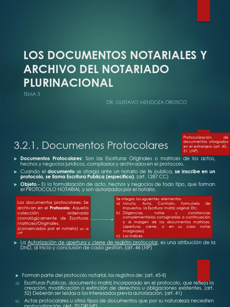 Documentos Protocolares Notariales | PDF