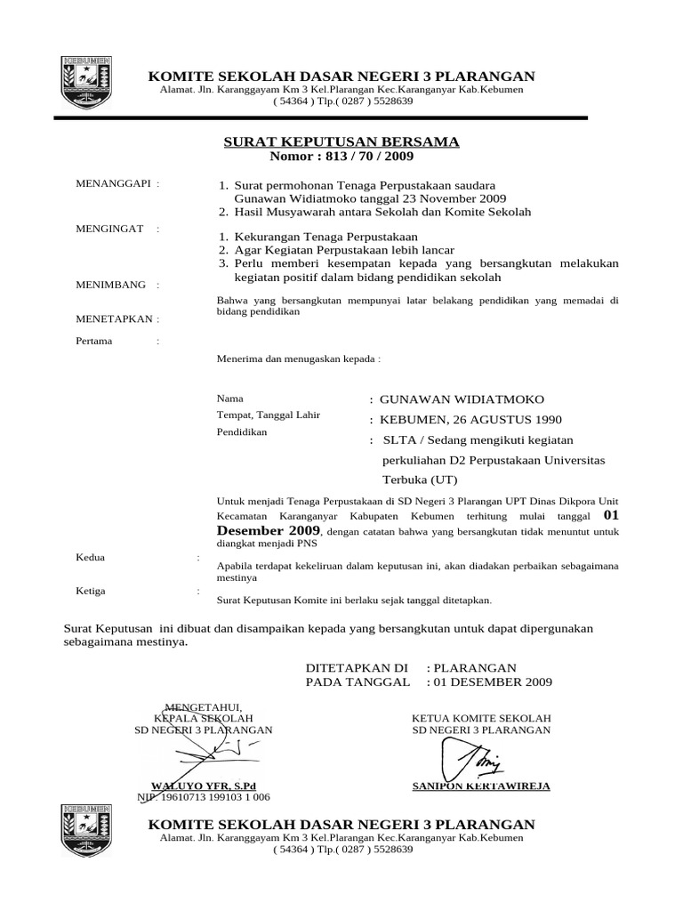 Surat Keputusan Bersama Gun | PDF