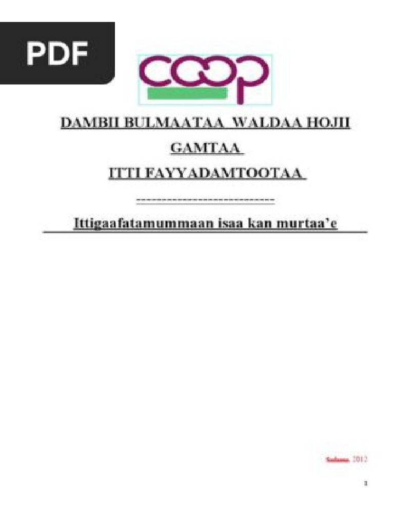 WHG Itti Fayydamtootaa | PDF