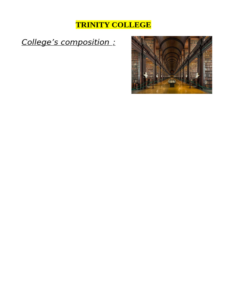 Trinity College | PDF