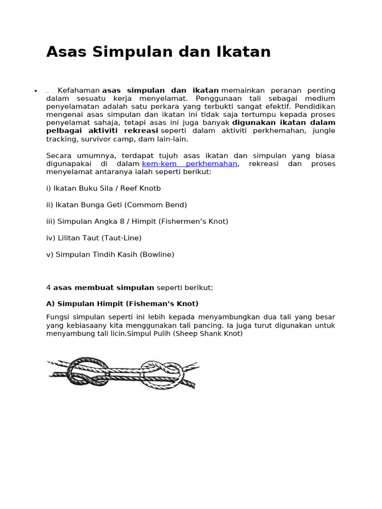 Asas Simpulan dan Ikatan Tali | PDF
