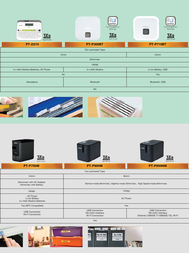 Brochure Ptouch PT-P900W | PDF | Wi Fi | Electronics