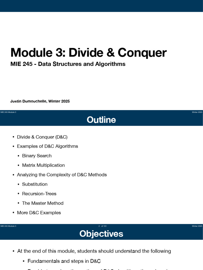 Module 3 Divide And Conquer Annotated 2 1 Pdf Algorithms 4621