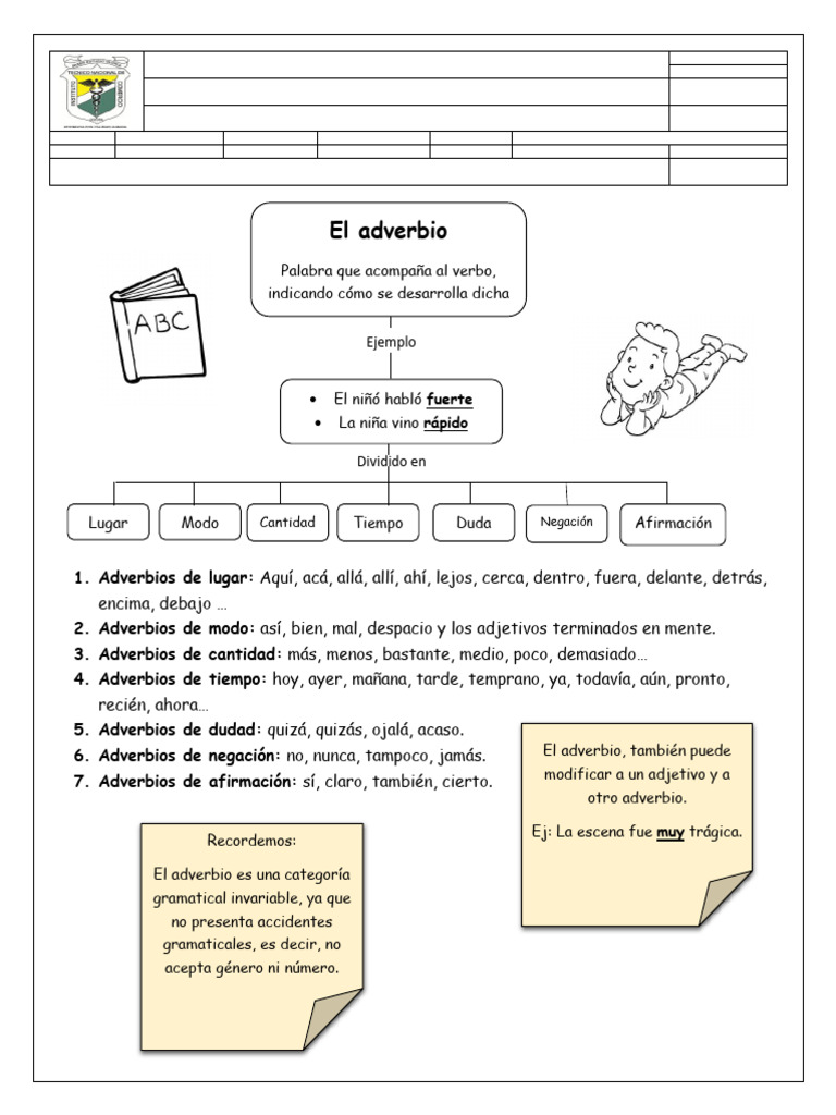 Guia Adverbio | PDF | Adverbio | Tipología Lingüística