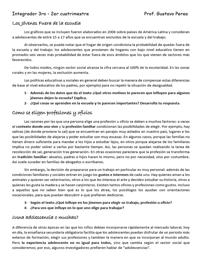 Integrador 3ro 2024 - 2do Cuatri | PDF | La sexualidad humana | Sicología