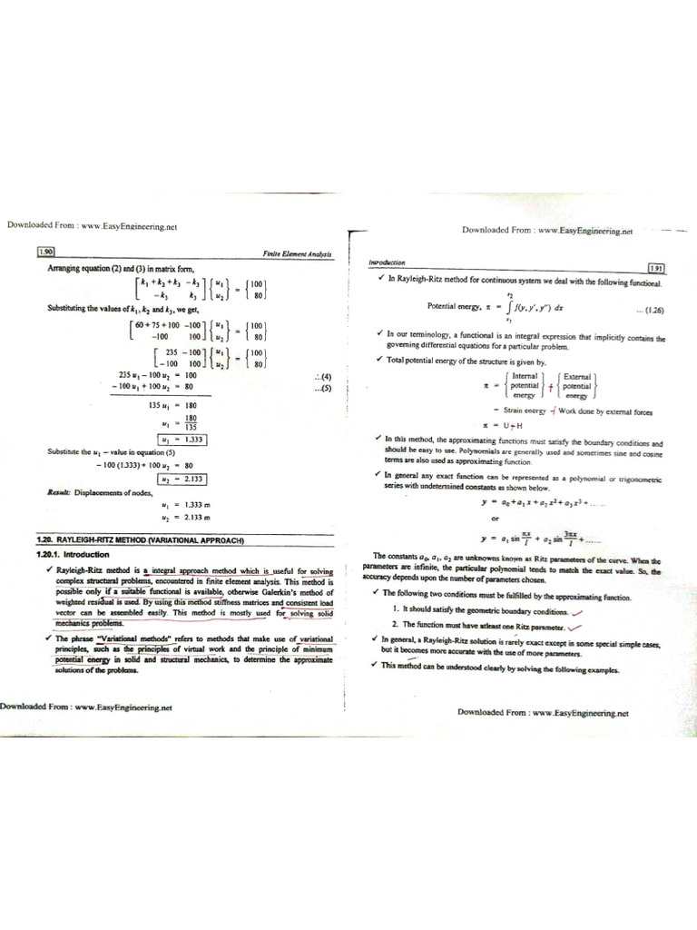 Rayleigh-Ritz Method(variational approach) | PDF