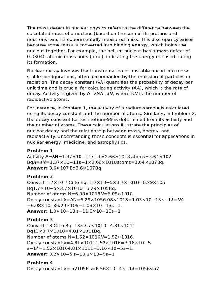 The mass defect | PDF