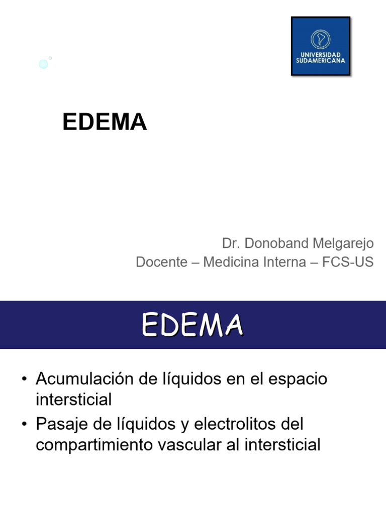 Edema: Causas, Síntomas y Diagnóstico | PDF | Edema | Especialidades ...
