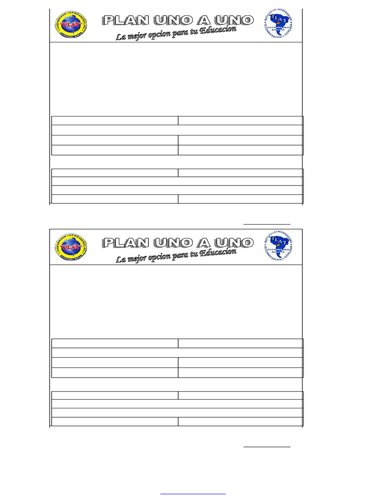 Plan Uno A Uno | PDF