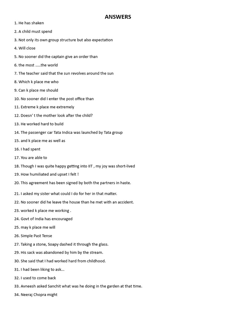 English Grammar Solutions Explained | PDF