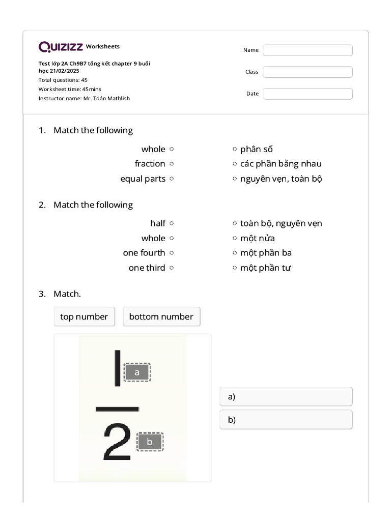 Test Grade 2 - Chapter 9 | PDF