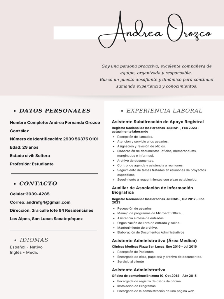 CV Andrea | PDF