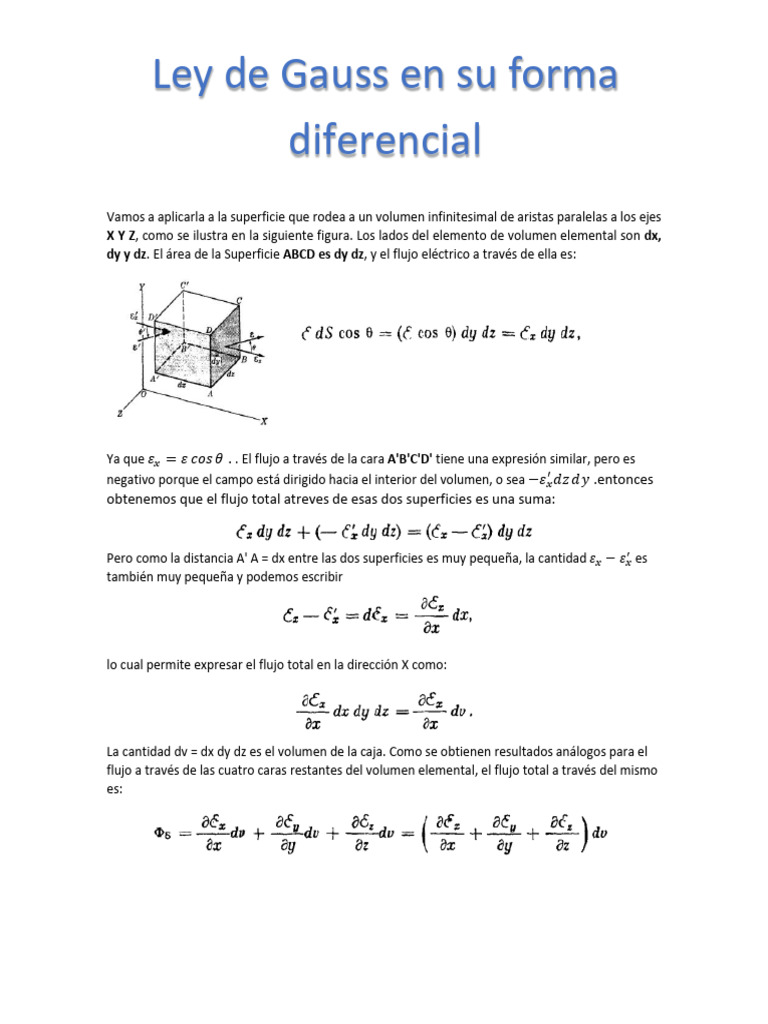 Ley de Gauss y Demostracion Teorema de Divergencia | PDF
